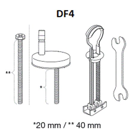Pressalit Universal-Kippanker-Scharnier 20 mm DF4999 zu WC-Sitz Sway D2