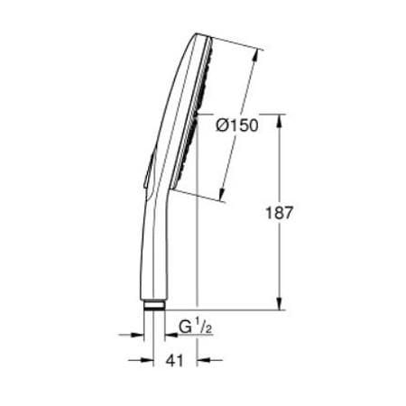 Grohe SmartActive 150 Handbrause Chrom/ Gold 3 Strahl 26553000 VCGO